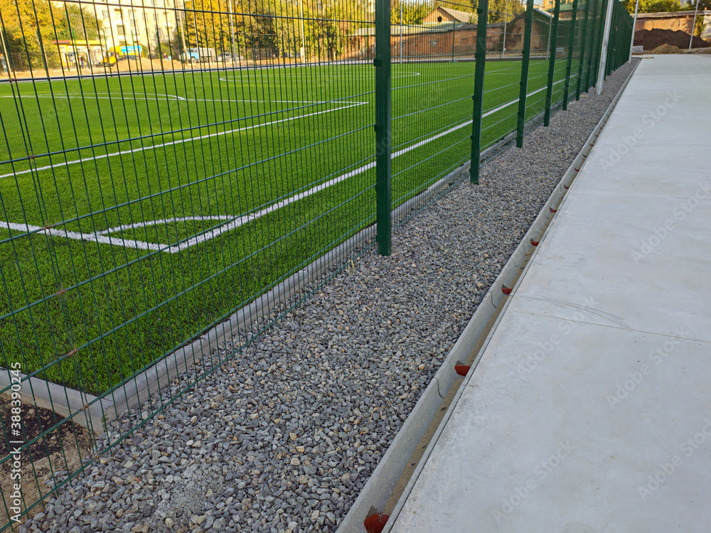 drainage of a football field with an artificial covering grass Photos ...