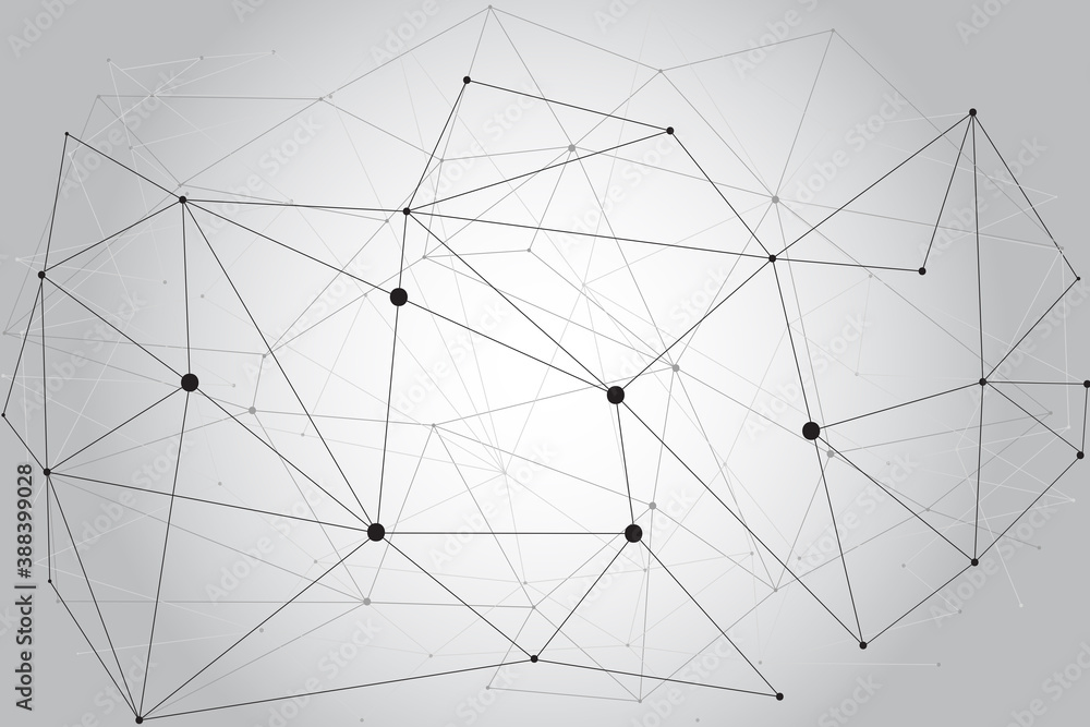 Network abstract connection isolated on gray background. Network ...