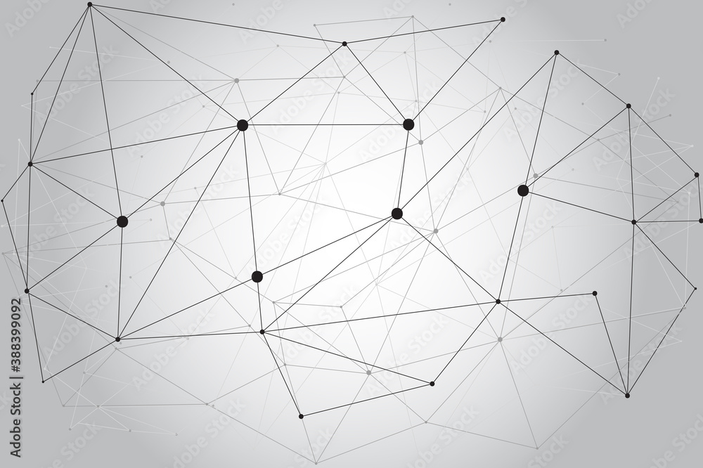Network abstract connection isolated on gray background. Network ...
