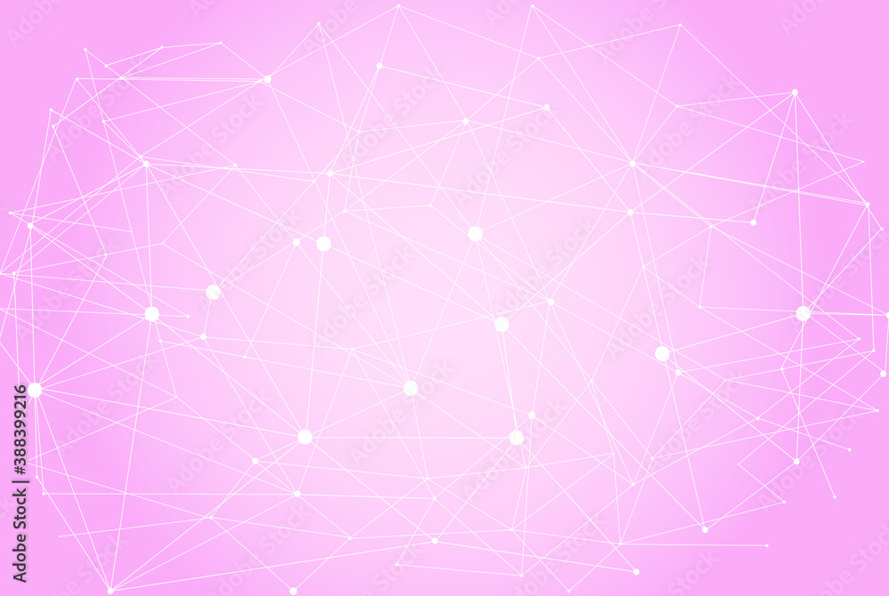Network abstract connection isolated on pink background. Network ...