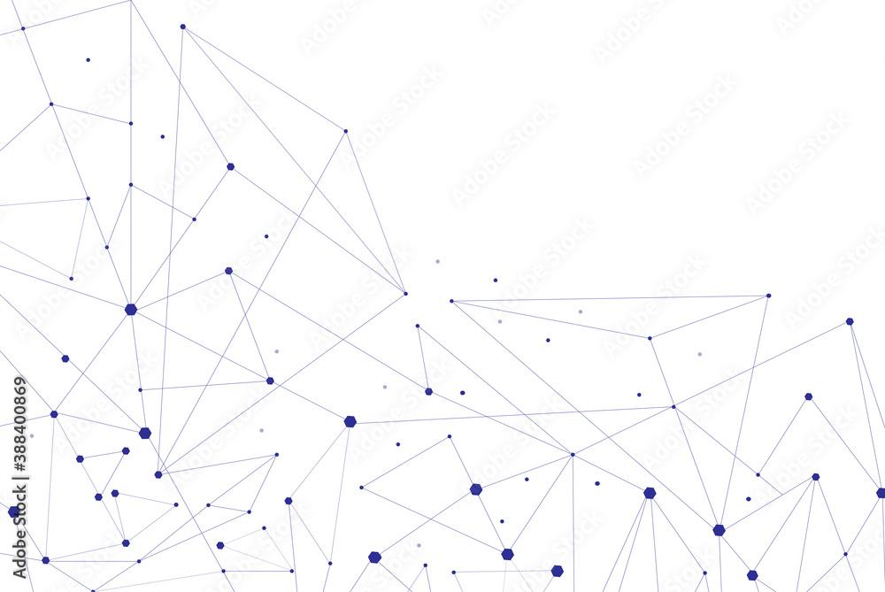 Vecteur Stock Network abstract connection isolated on white background. Network technology ...