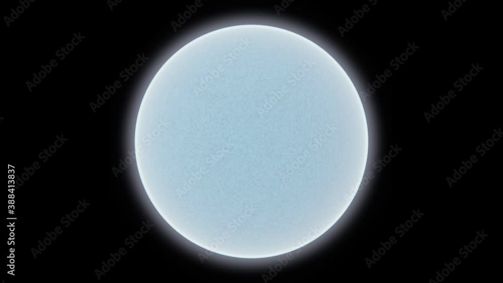 Vidéo Stock Animated spinning glowing light blue gas or water planet ...