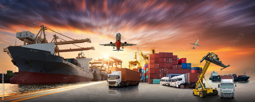 Business Logistics concept global partner connection of Container Cargo ...