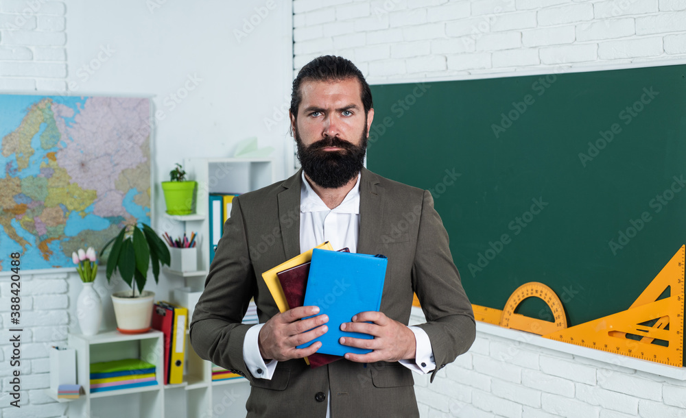 island of learning. pass the exam. learning the subject. serious man ...