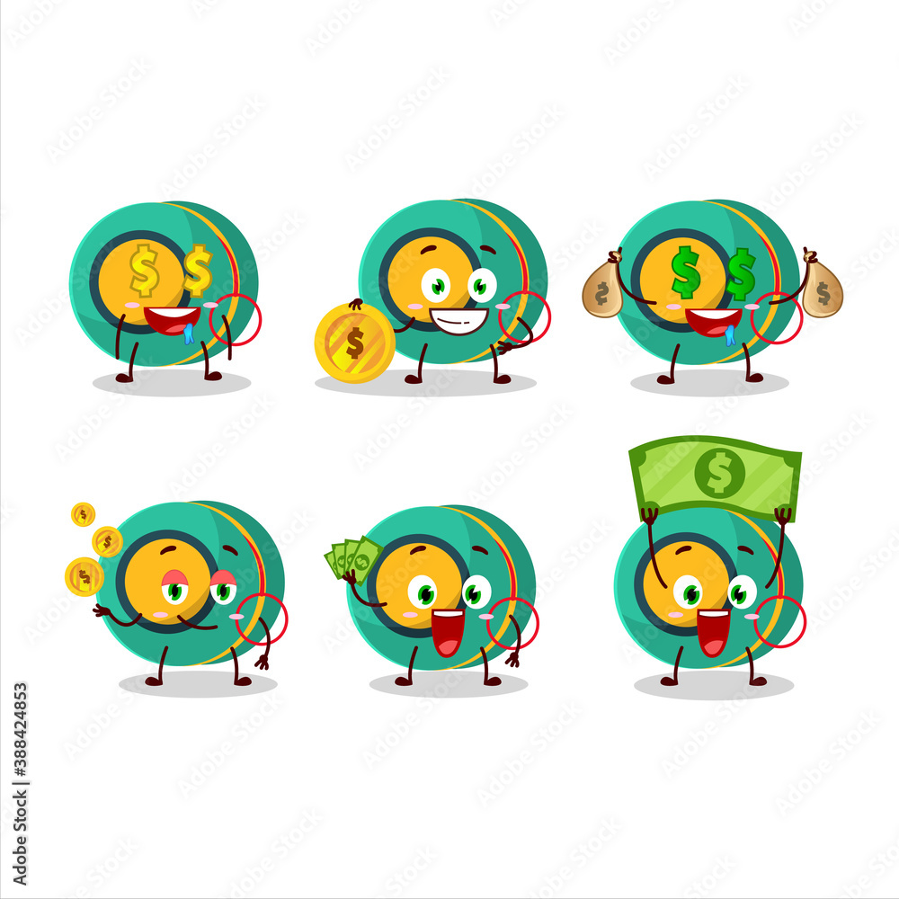 Kids yoyo cartoon character with cute emoticon bring money Stock Vector ...