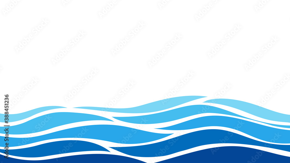 Blue lines layer ocean wave concept design vector abstract background ...