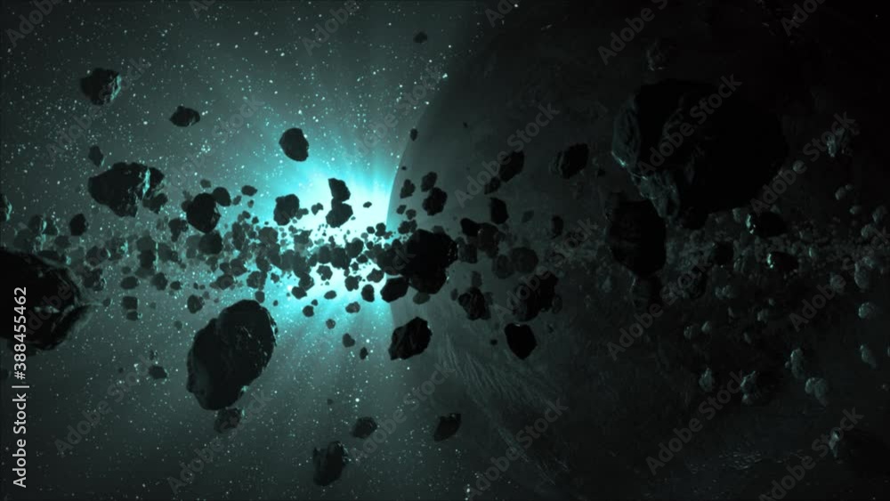 High quality and detailed 3D CGI VFX space scene, looking through an ...