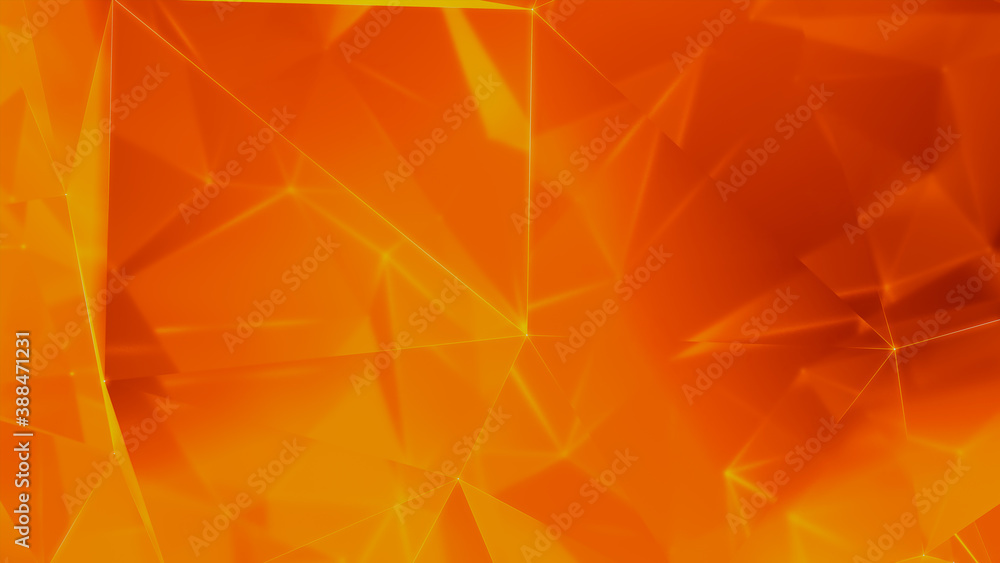 Futuristic, High Tech, orange and yellow background, with network lines ...