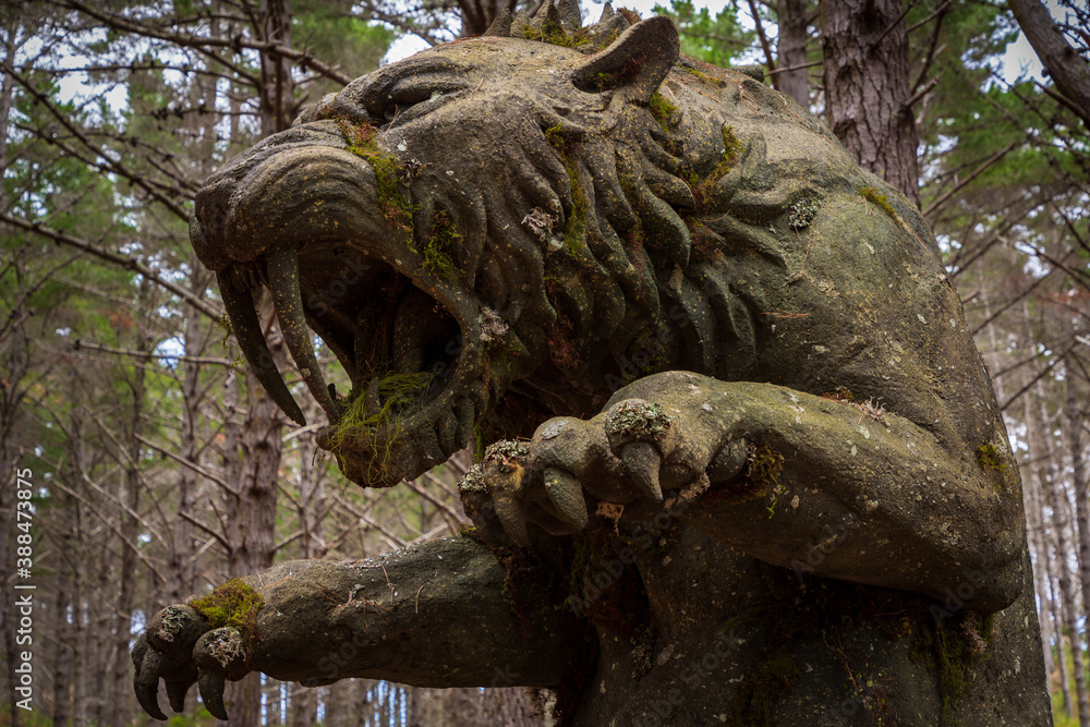 Sabertooth tiger sculpture Stock Photo | Adobe Stock