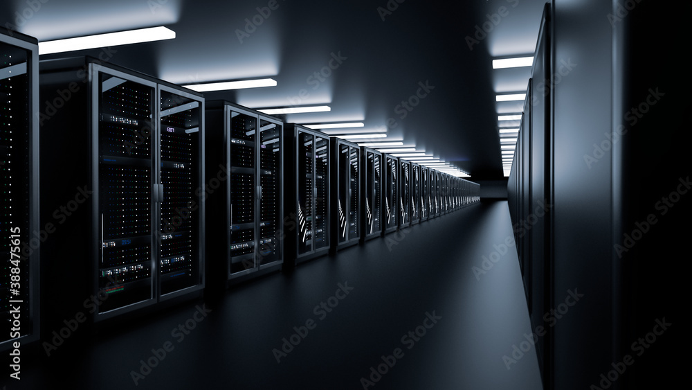 Server room data center. Backup, mining, hosting, mainframe, farm and ...