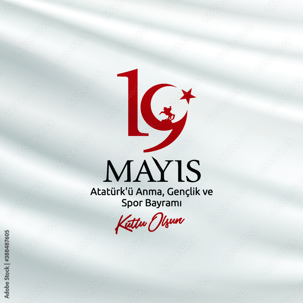 19 mayis Ataturk'u Anma, Genclik ve Spor Bayrami greeting card design ...