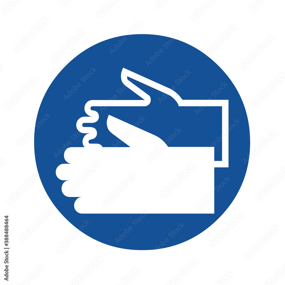 Safety sign hand protection Stock Illustration | Adobe Stock