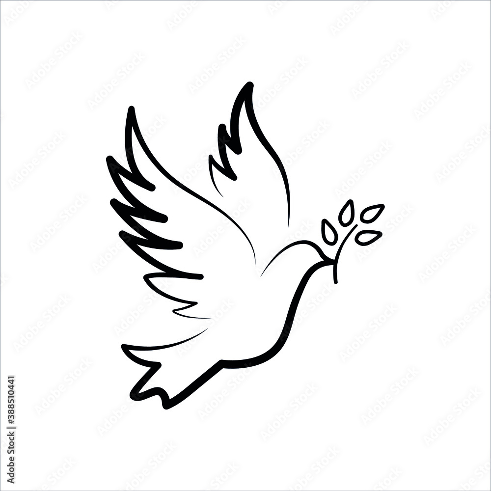 Peace symbol, dove icon vector template. Stock Vector | Adobe Stock
