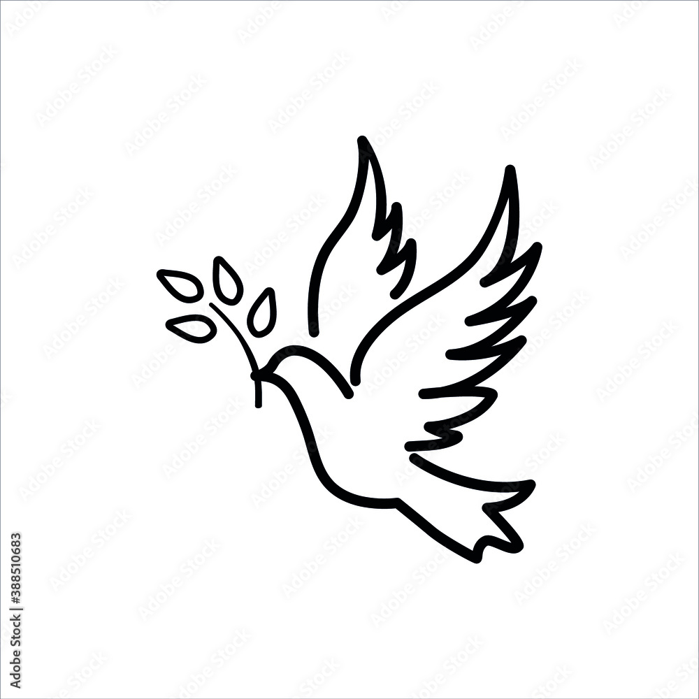 Peace symbol, dove icon vector template. Stock Vector | Adobe Stock