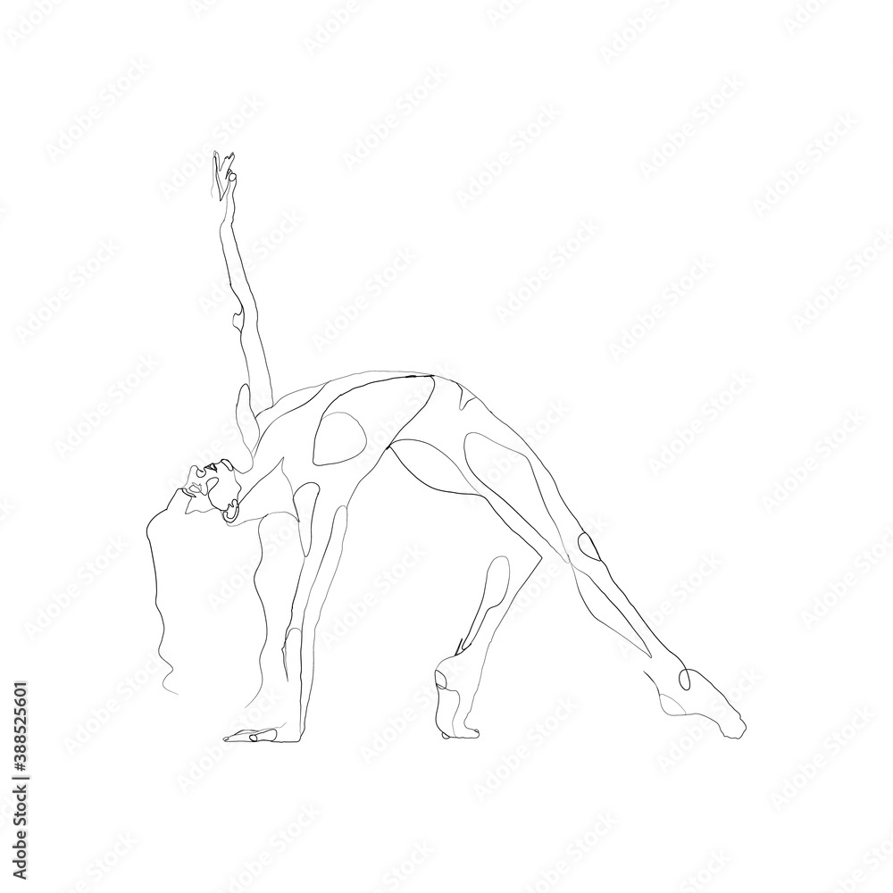 SINGLE-LINE DRAWING: Dancer 9. This hand-drawn, continuous, line ...