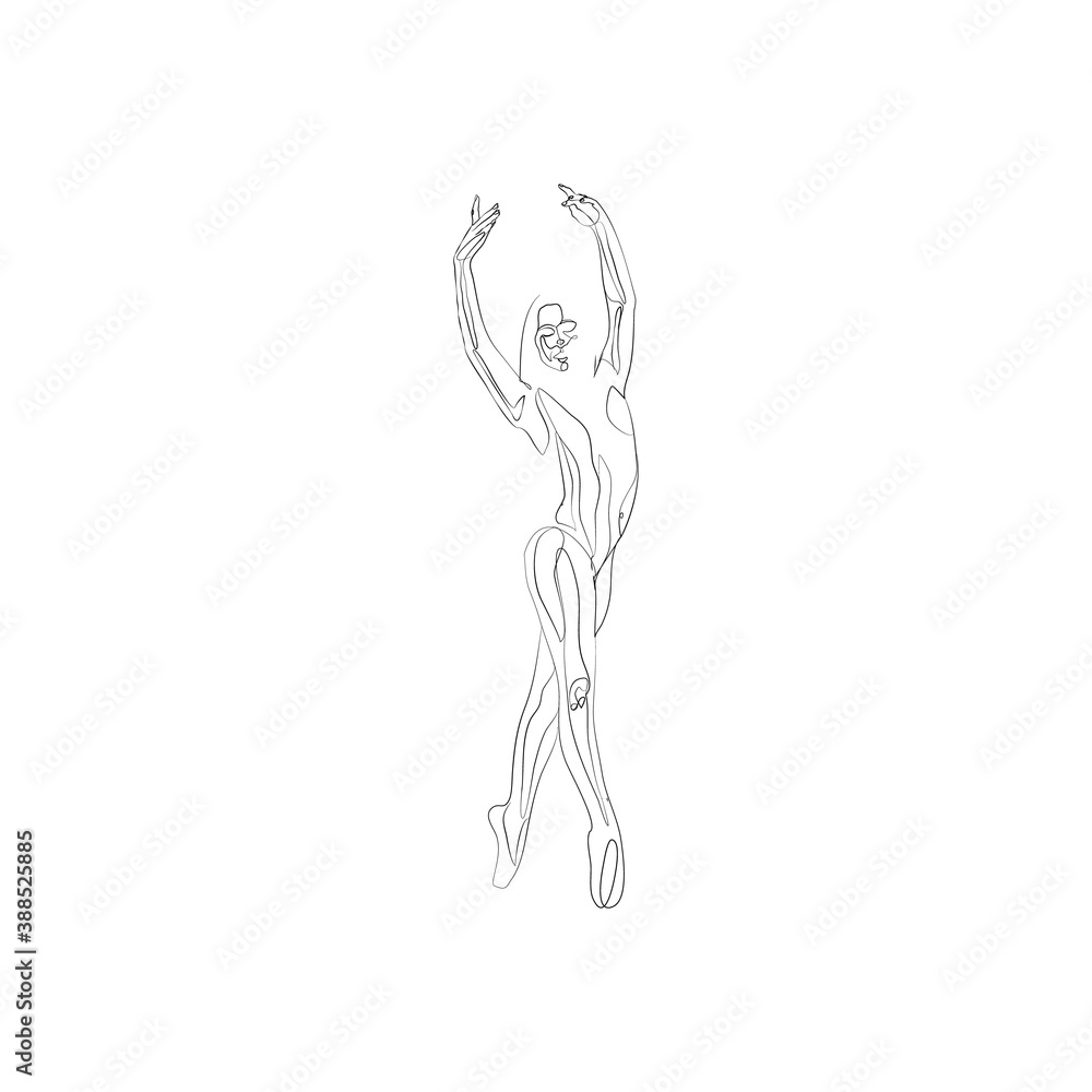 SINGLE-LINE DRAWING: Dancer (10) . This hand-drawn, continuous, line ...