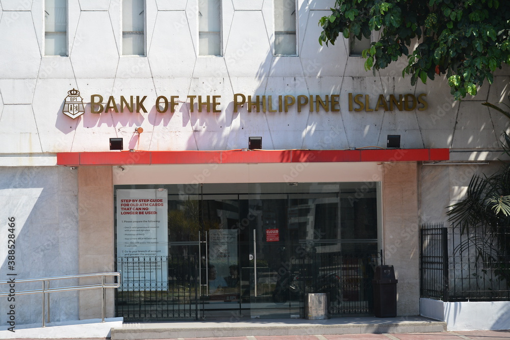 BPI (Bank of the Philippine Islands) facade at Intramuros in Manila ...
