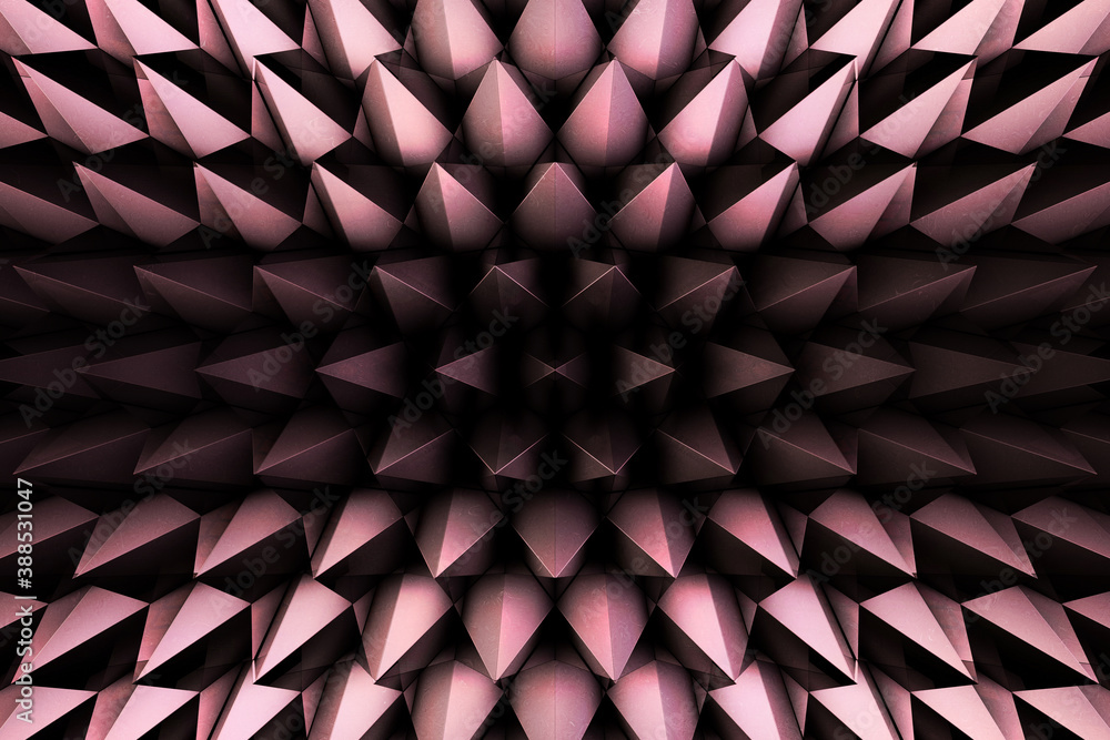 3D sharp corners. Background abstract minimalistic texture with many ...