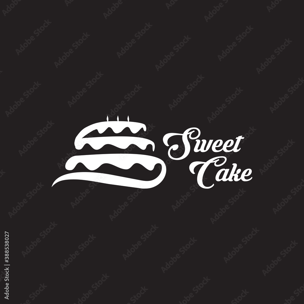 Cake shop logo design with incorporated S letter and cake symbol design ...