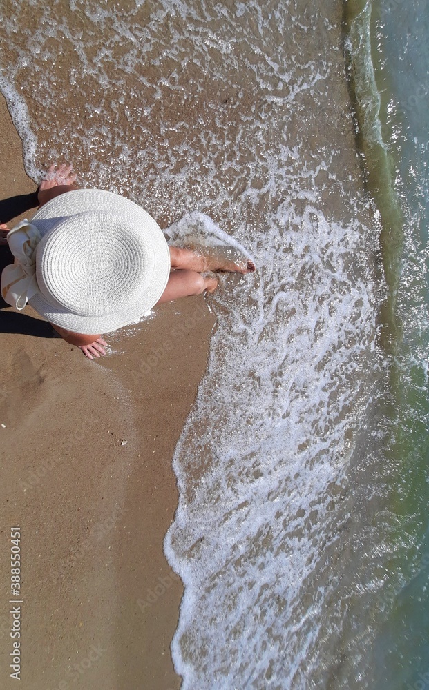 person in the water. water, woman, beach, sea, waterfall, river, summer ...