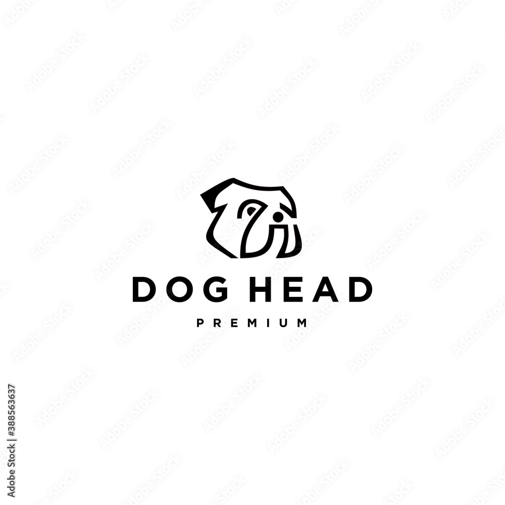 Vector of a Dog Head on White Background Logo Icon Inspiration Stock ...