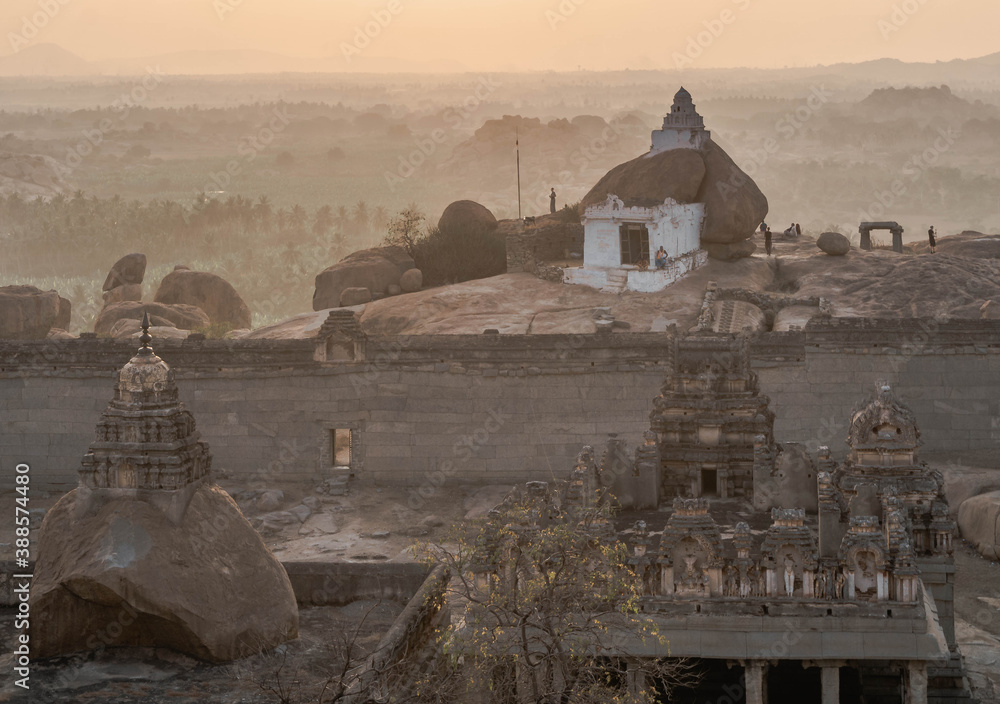 ruins of Vijayanagar, the former capital of the Vijayanagar Empire, in ...