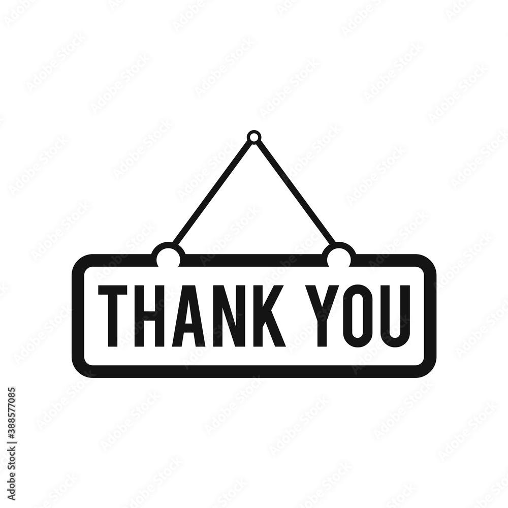 Thankyou sign trendy vector icon template. Hanging frame thankyou icon ...