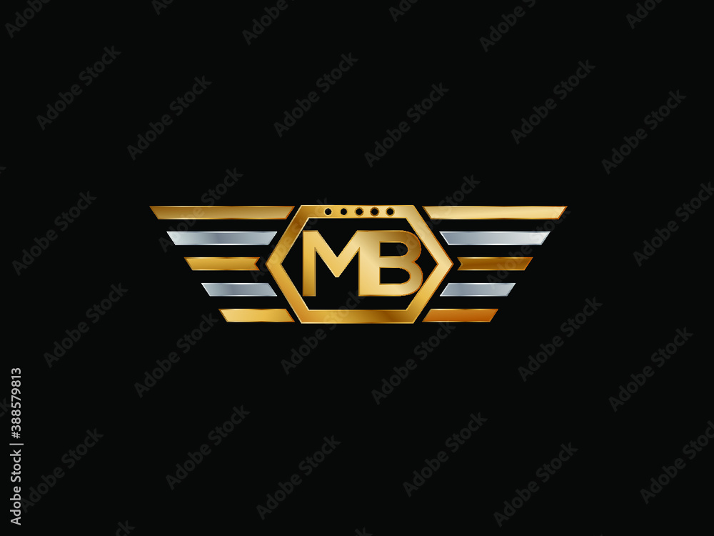 MB Letter Initial with Royal Template. elegant with wing logo vector ...