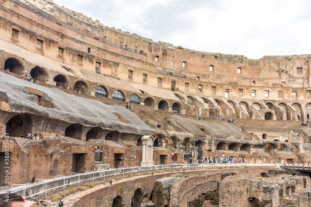 Rome, Italy - 23 June 2018: Interior of the Roman Colosseum (Coliseum ...