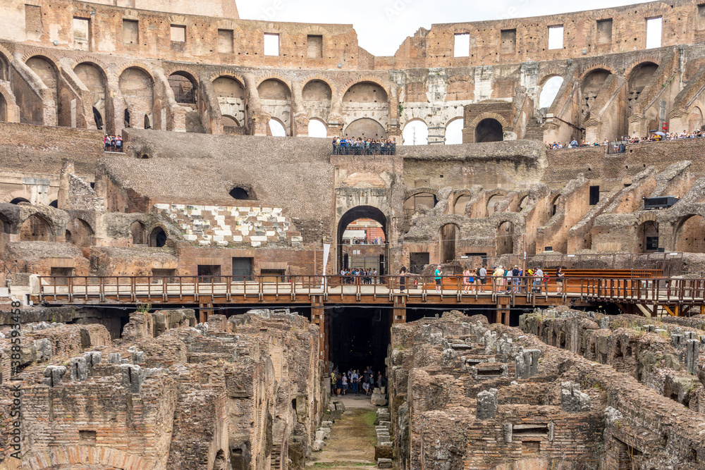Rome, Italy - 23 June 2018: Interior of the Roman Colosseum (Coliseum ...