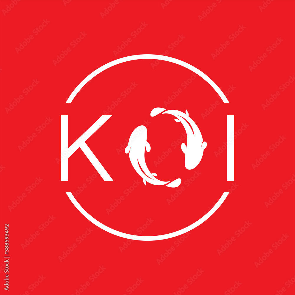 Japanese Koi Logo Template. Koi Fishes Logo. Luck, prosperity and good ...