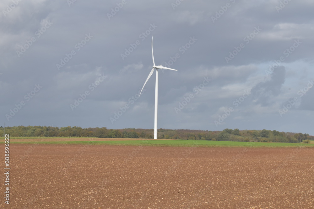 Single wind turbines Stock Photo | Adobe Stock