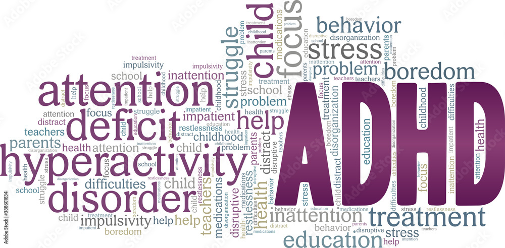 ADHD - Attention deficit hyperactivity disorder vector illustration ...