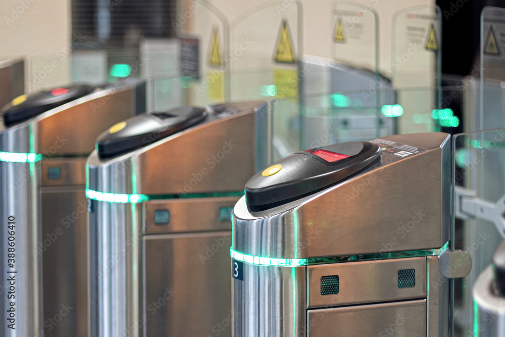 Foto de access control systems for passengers, automatic check of train ...