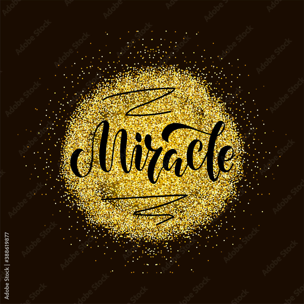 Vector illustration of miracle lettering for banner, postcard, poster ...
