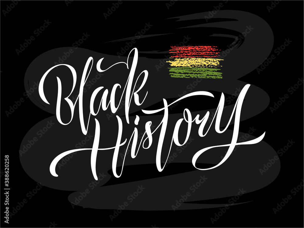 Vector illustration of black history lettering for banner, postcard ...