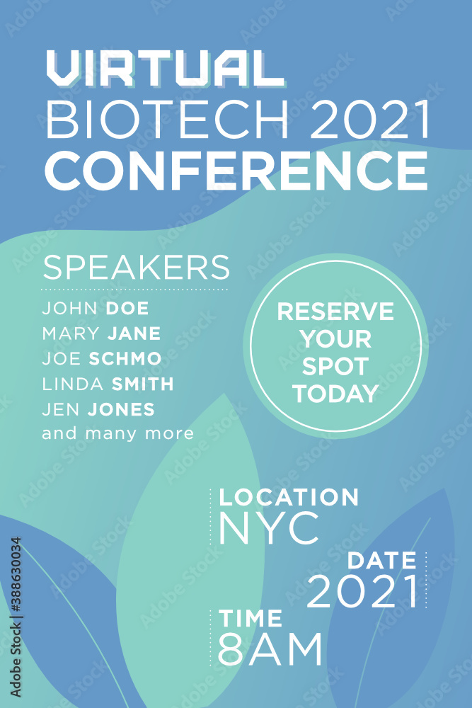 Virtual Biotech Conference Poster, Trade Show Landing Page, Conference ...