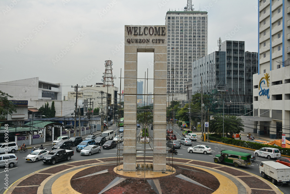 Welcome rotunda structure in Quezon City, Philippines Stock Photo ...