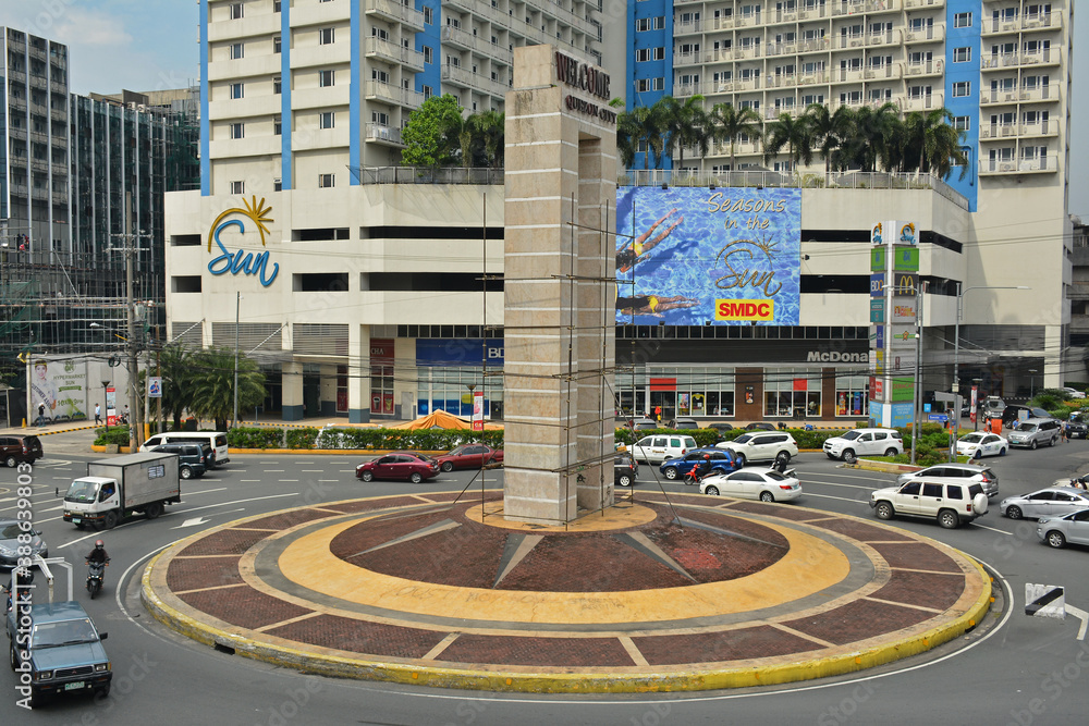 Welcome rotunda structure in Quezon City, Philippines Stock Photo ...