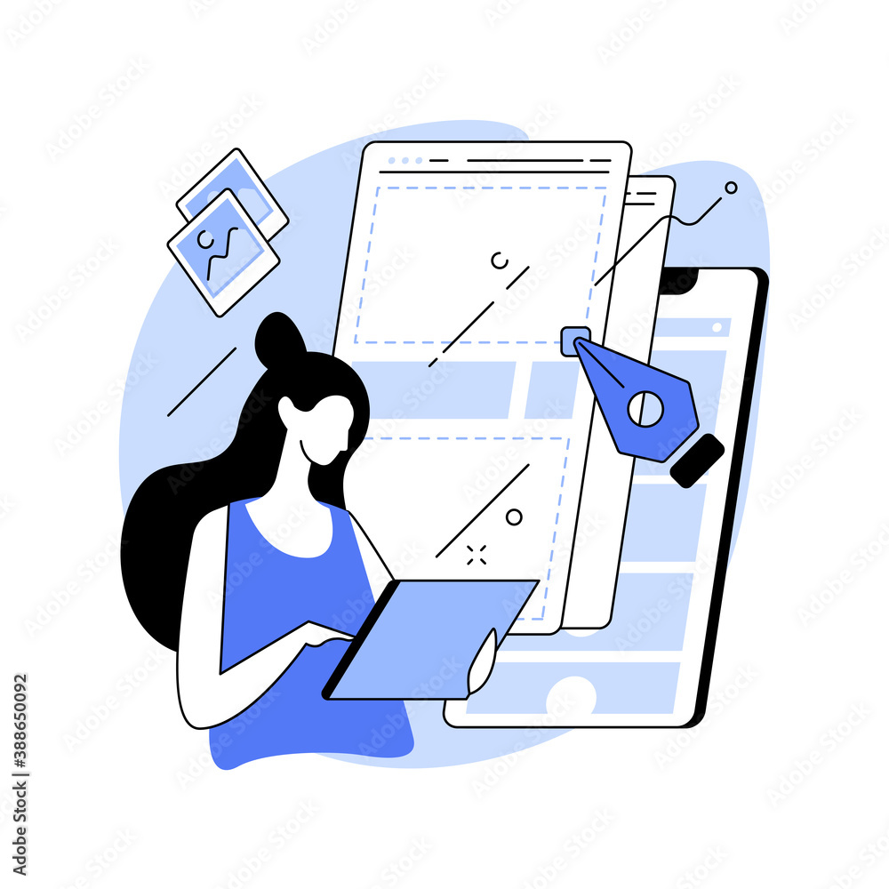 UI and UX design abstract concept vector illustration. Mobile app UI ...
