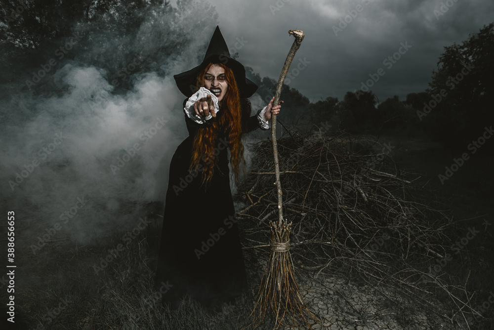 terrible screaming witch Stock Photo | Adobe Stock