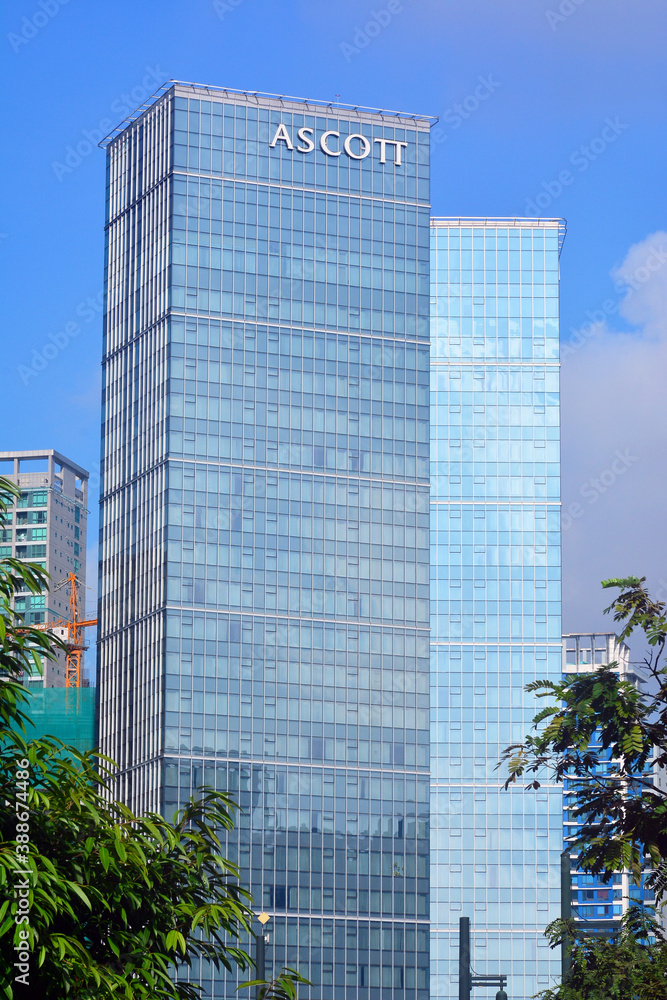 Ascott facade in Bonifacio Global City, Taguig, Philippines. Stock ...