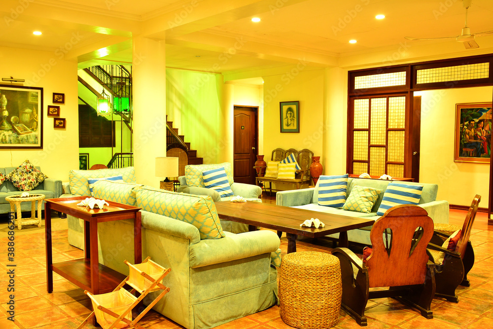 Private Residence VIP Resort interior with furnitures in Dauin, Negros ...