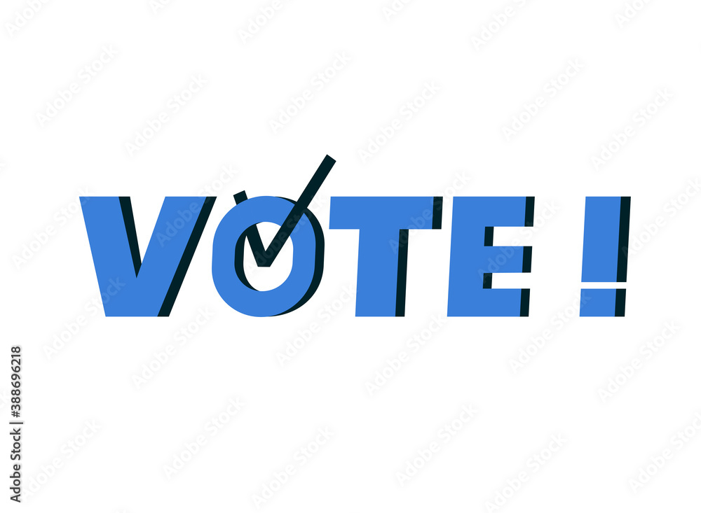 Election day, voting poster, banner design. Vote word with check mark ...