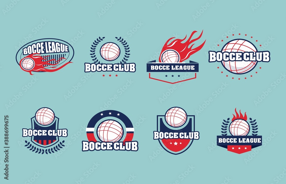 bocce lawn bowls logo badges club collection vector Stock Vector ...