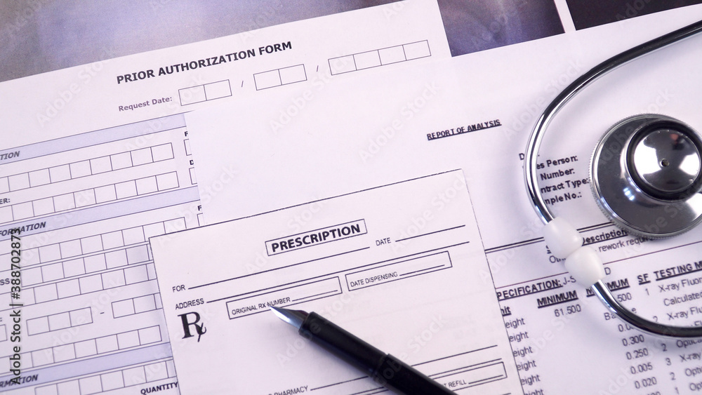 Prior authorization form, report of analysis form, x-ray picture and ...