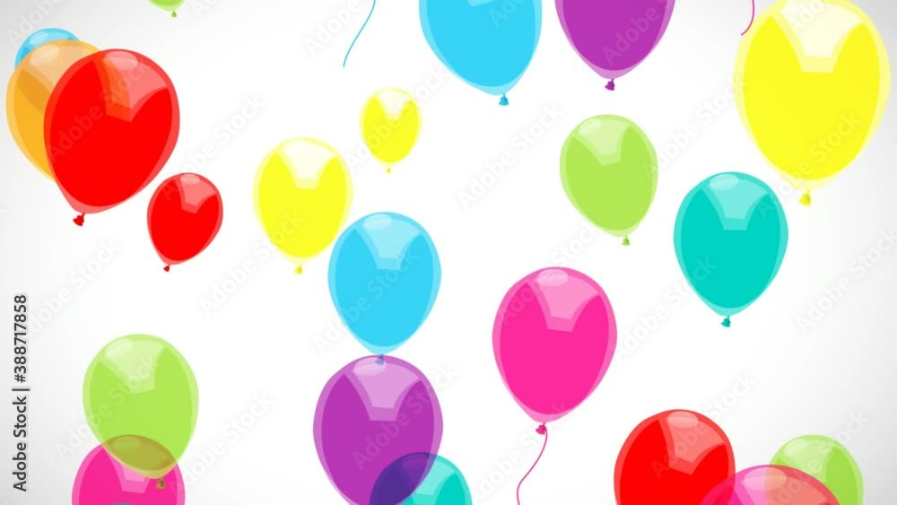 Animated balloons for party, celebration or anniversary background ...