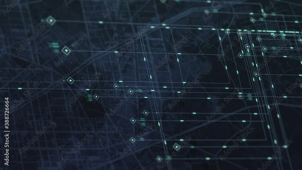 Map city view with connections. Flat vector graphs and charts with data ...