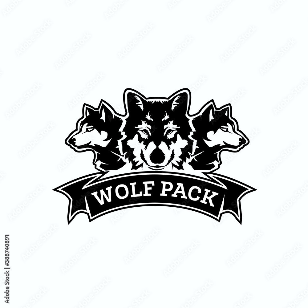 wolf pack logo exclusive design inspiration Stock Vector | Adobe Stock
