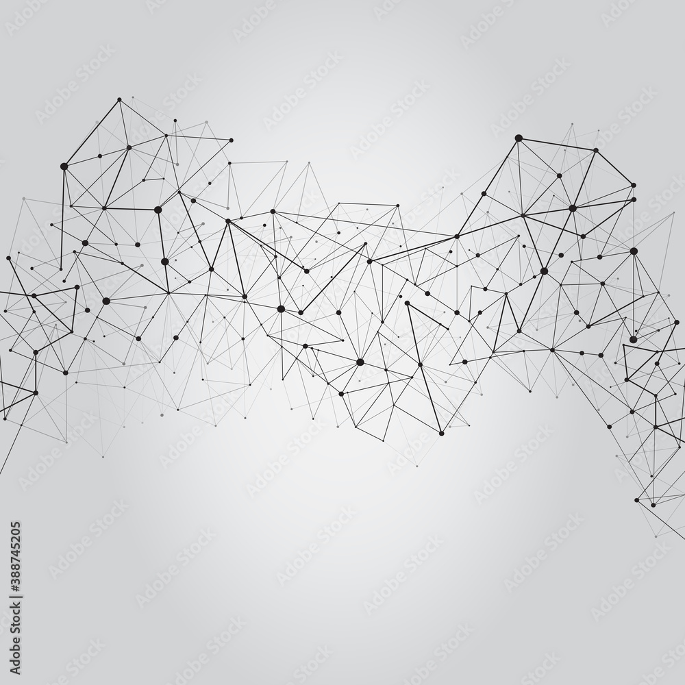 Network abstract connection isolated on gray background. Network ...